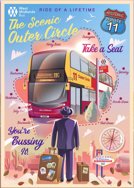 11 Bus Route Print A3 – Birmingham Museums Trust